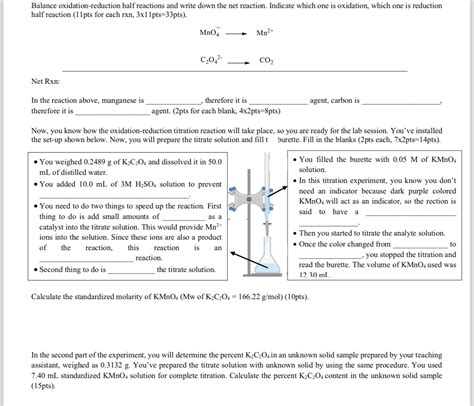 Solved Balance Oxidation Reduction Half Reactions And Write