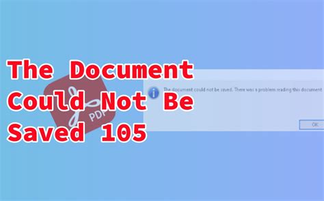Quick Fixes Adobe The Document Could Not Be Saved 105 Error