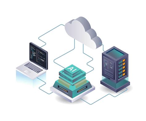 Premium Vector Ai Analyzes Data From Cloud Servers Isometric Illustration