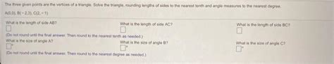 solved the three given points are the vertices of a triangle