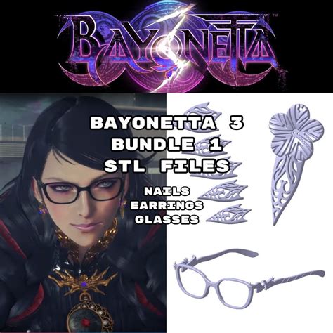 Bayonetta 3 Paquete 1 Archivos Stl 3d Gafas Clavos Etsy Australia