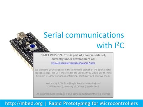 PDF Serial Communications With I2C Mbed Developer PDF FileI2C An I2C Master Used For