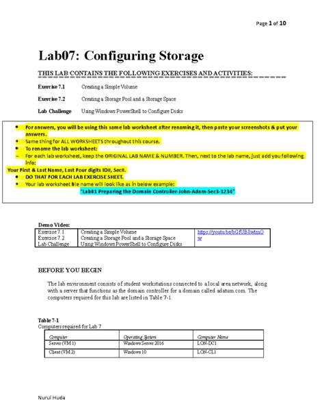 Lab07 Configuring Storage Lab07 Configuring Storage This Lab