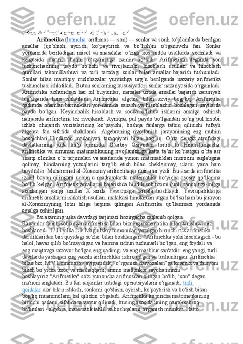 Arifmetik Ifodalarni Keltiriah Usullari Algoritmlarni Loyihalash Va Tahlil Qilish