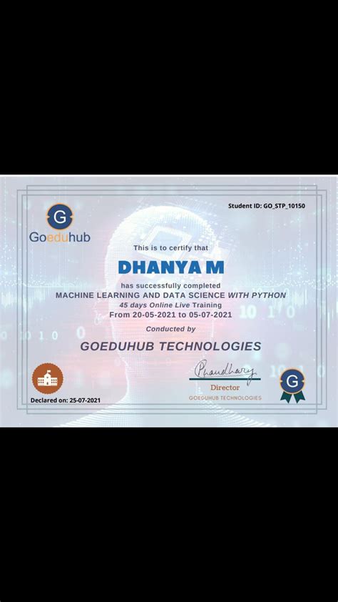Dhanya M On Linkedin Machinelearning Datascience Python Learning Opportunity Thankyou