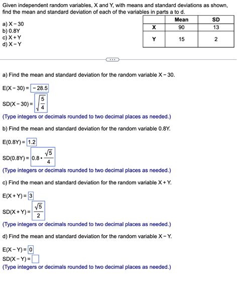 solved given independent random variables x and y with