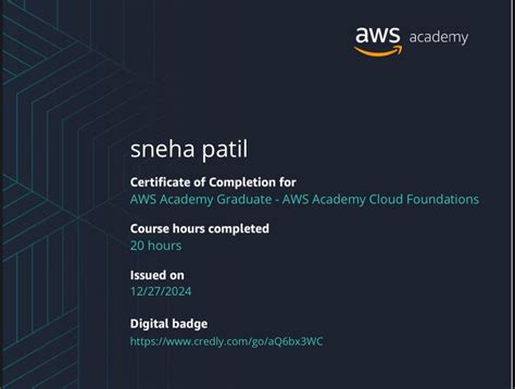 Sneha Patil On Linkedin Awsacademy Cloudcomputing Aws