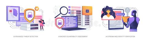 Ai In Cybersecurity Abstract Concept Vector Illustrations Stock Vector Illustration Of