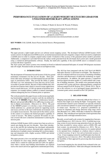 Pdf Performance Evaluation Of A Light Weight Multi Echo Lidar For Pdf Performance Evaluation Of A Light Weight Multi Echo Lidar For