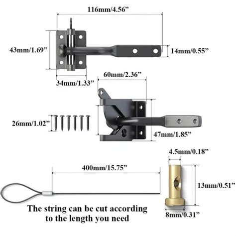 Self Locking Gate Latch Carbon Steel Post Mounted Fence Gate Latch