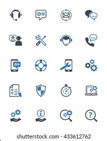 Technical Support Icons Blue Series Set Stock Vector Royalty Free Shutterstock