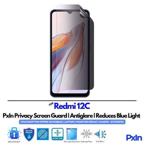 Privacy Screen Guard For Redmi 12c Mobile No 1