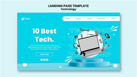 최소한의 기술 방문 페이지 템플릿 무료 Psd 파일