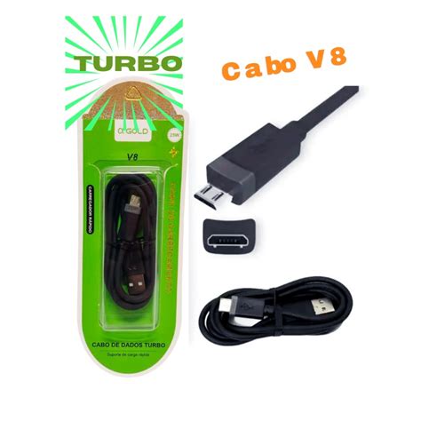 Cabo Usb Celular Conector V Carregamento Rápido Turbo W Submarino