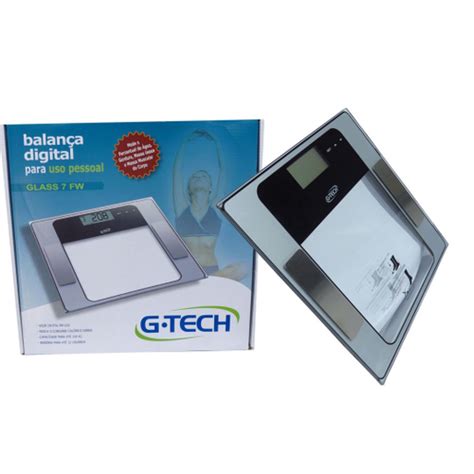 balança digital de vidro com bioimpedância glass 7fw g tech