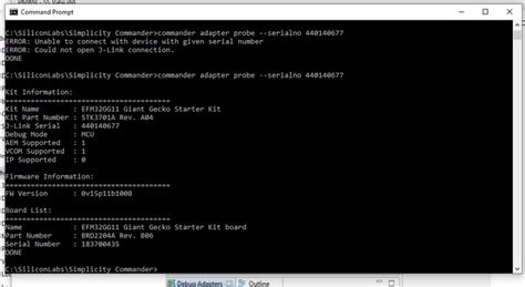 Giant Gecko Starter Kit Could Not Connect Debugger Could Not Connect To Target Device
