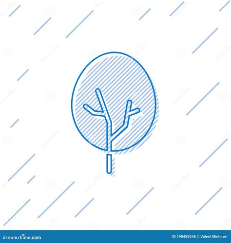 Blue Line Tree Icon Isolated On White Background Forest Symbol Stock Vector Illustration Of