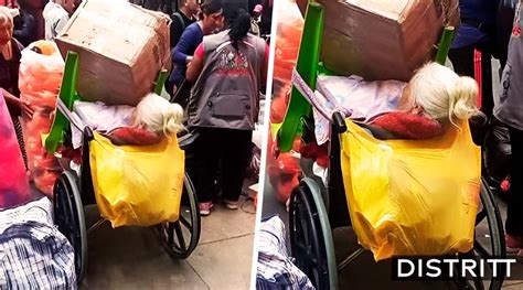 Usan A Abuelita En Silla De Ruedas Para Cargar Objetos VIDEO