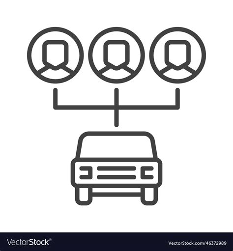 Carsharing Or Car Sharing Concept Linear Icon Vector Image