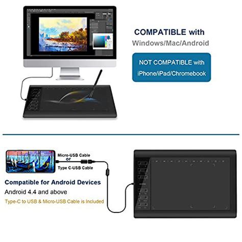 Getuscart Xoppox Graphics Drawing Tablet 10 X 6 Inch Large Active Area