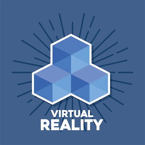 3d 모델 기호가 포함 된 가상 현실 디자인 프리미엄 벡터