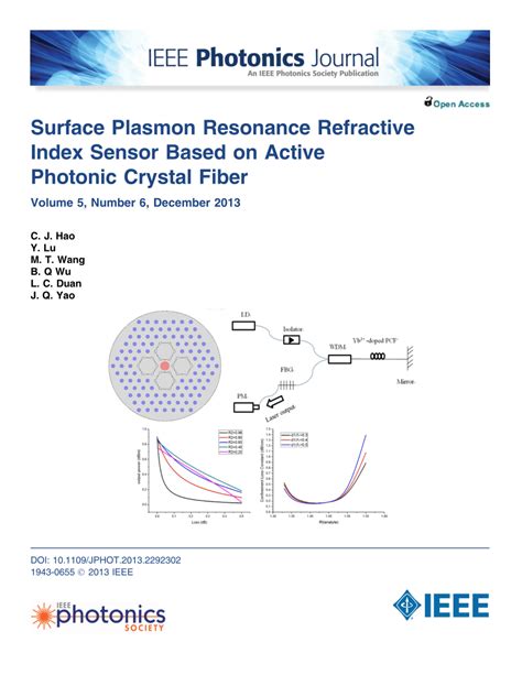 PDF Surface Plasmon Resonance Refractive Index Sensor Based On Active