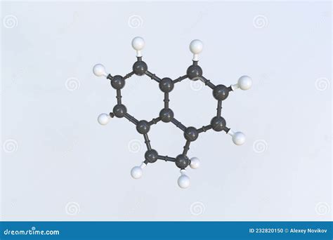 Molecule Of Acenaphthene Isolated Molecular Model 3d Rendering Stock Illustration