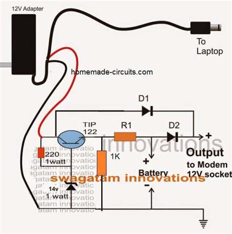3 Simple Dc Ups Circuits For Modemrouter Homemade Circuit Projects