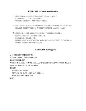 DMSD Assignment 03 Mapping A Database Schema Into A Relational Schema SQL DDL QUERIES And