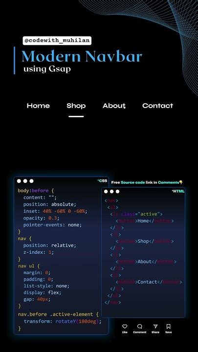 Modern Navbar Using Gsap Css Coding Navbar Website