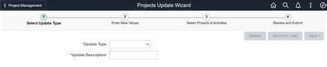 Using The Projects Update Wizard