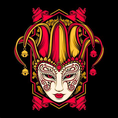 Female Jester Head Illustration 5148031 Vector Art At Vecteezy