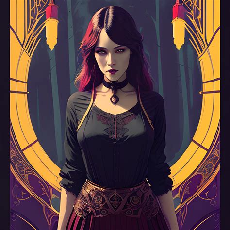 Art Nouveau Painting Gold And Red Colors True Aesthetics Sty Arthub Ai