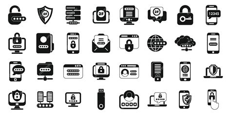 Premium Vector Multi Factor Authentication Icons Set Simple Vector