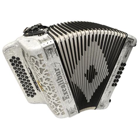 Excalibur Crown Custom 5 Switch Button Accordion White Excalibur