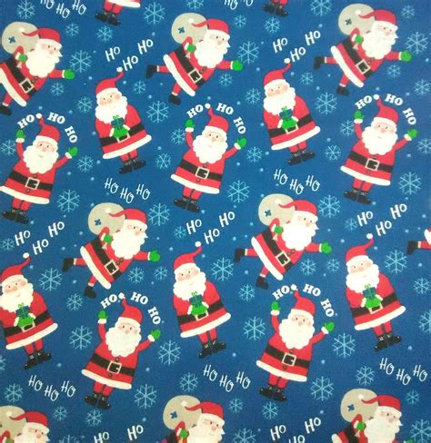 Santa Claus Cotton Fabric Christmas Xmas Fabric Holiday Etsy