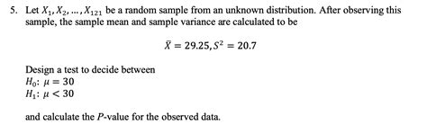 solved let x1 x2 dots x121 ﻿be a random sample from an
