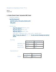 Calculate Bill Total Pseudocode Test Data Expected Results Course