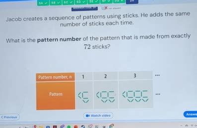 Solved A C D E Jacob Creates A Sequence Of Patterns
