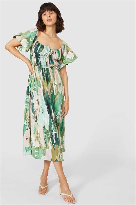 Principles Occasion Printed Bardot Midi Dress Debenhams