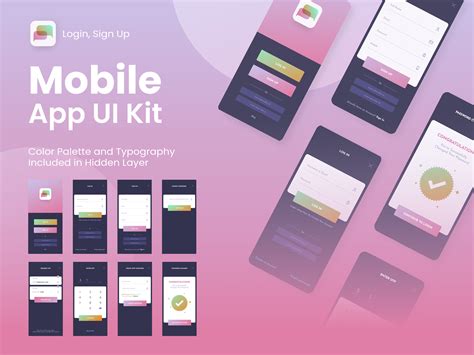 Mobile App Ui Ux Gui Layout With Different Login Screens Including Account Sign In Sign Up
