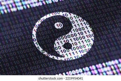 Yingyang Icon Binary Code Array Bits Stock Illustration 2219954041