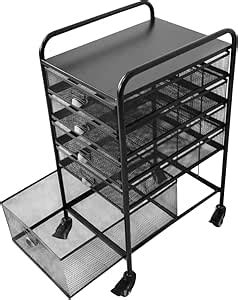 Amazon Com File Drawer And 5 Tier Small Drawers Rolling File Cart Black Utility Cart Office