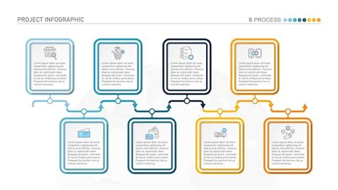 Premium Vector Horizontal Timeline Or Flowchart With 8 Square