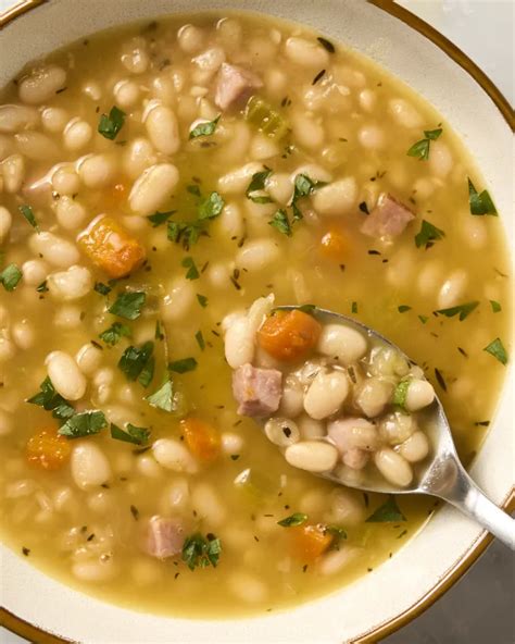 Old Fashioned Navy Bean Soup Slow Cooker And Stovetop