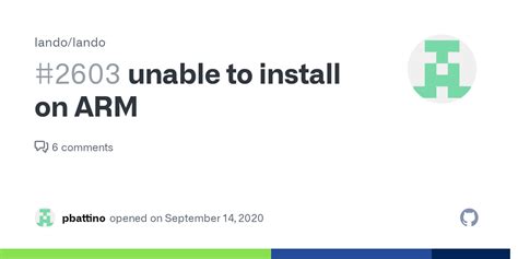 Unable To Install On Arm · Issue 2603 · Landolando · Github
