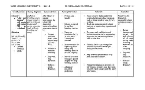 Ncp Surgical Ward 1 Pdf Breathing Surgery