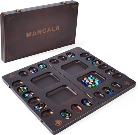 Vamslove 4 Player Mancala Board Game Set Folding Board 96 12 Bonus