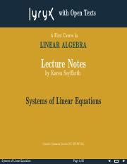 1 1 1 2 2 1 2 4 Kuttler LinearAlgebra Slides SystemsofEquations Presentation Pdf With Open