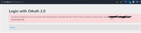Spring Boot Error Occurred While Attempting To Decode The Jwt The ID Token Contains Invalid